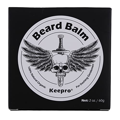 Beard Balm For Mens Beard & Mustache Care Strenghtens & Softens Beard-Father's Gift Idea- Leave In Conditioner Beard Stylish & Shaping Product, Strong Hold Mustache Wax (Death Angel)
