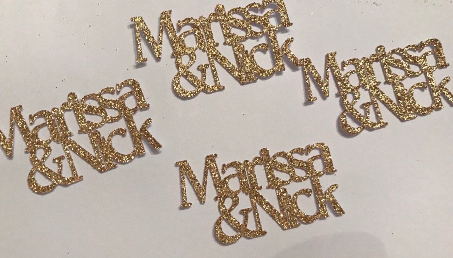 100 Pieces Personalized Initial Any Name Confettis with 2 names glitter table scatter Bridal showers engagement parties weddings anniversarys Supplies Customization Parties Birthday Partybaby shower