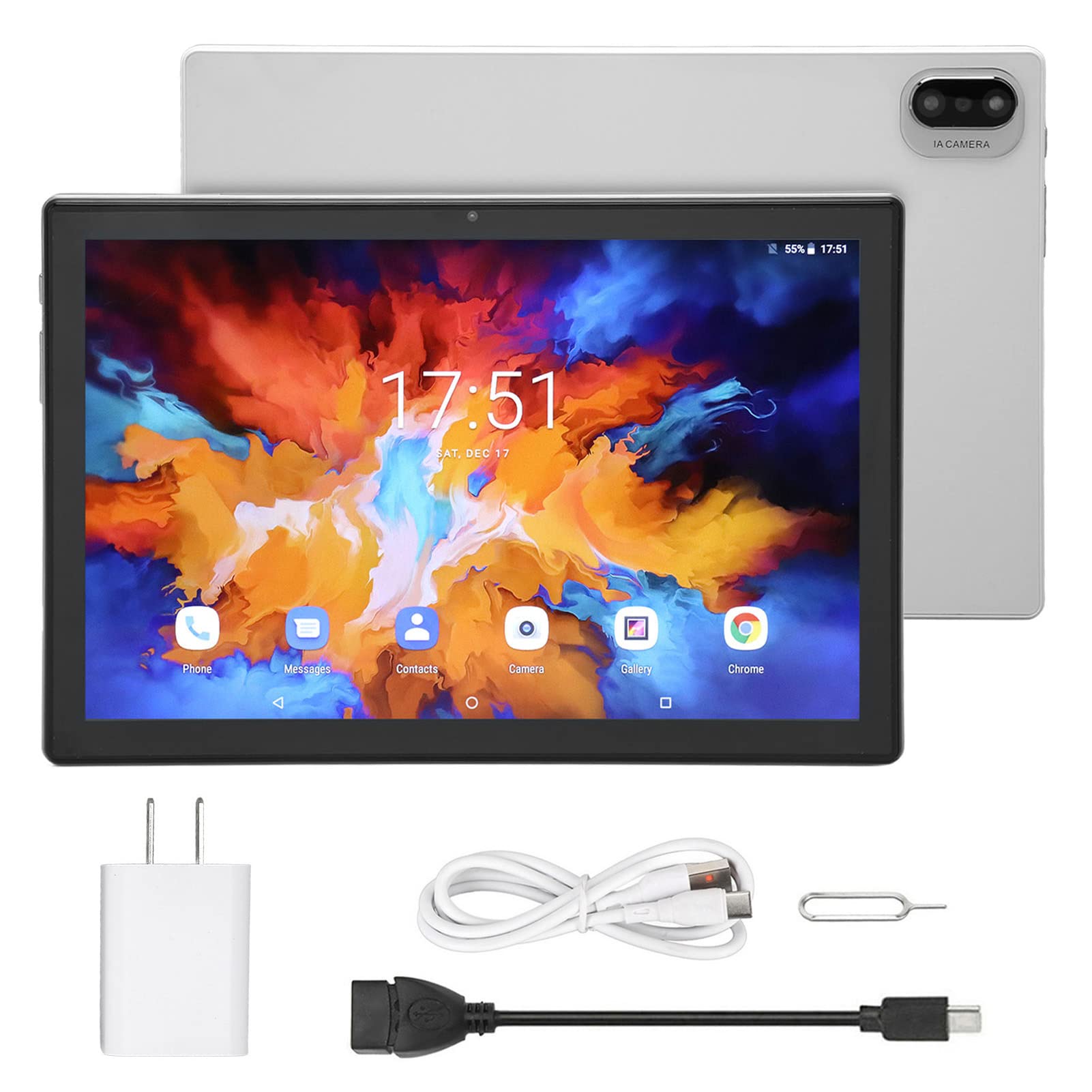 10.1 inch Tablet, Smart Tablet for Android 11.0, 8GB RAM 128GB ROM 8MP 20MP Camera, 4G LTE and 5G WiFi Gaming Tablet (White)