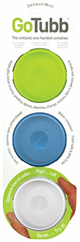3 Pack Go Tubb One-Handed Container – Medium – Clear/Green/Blue