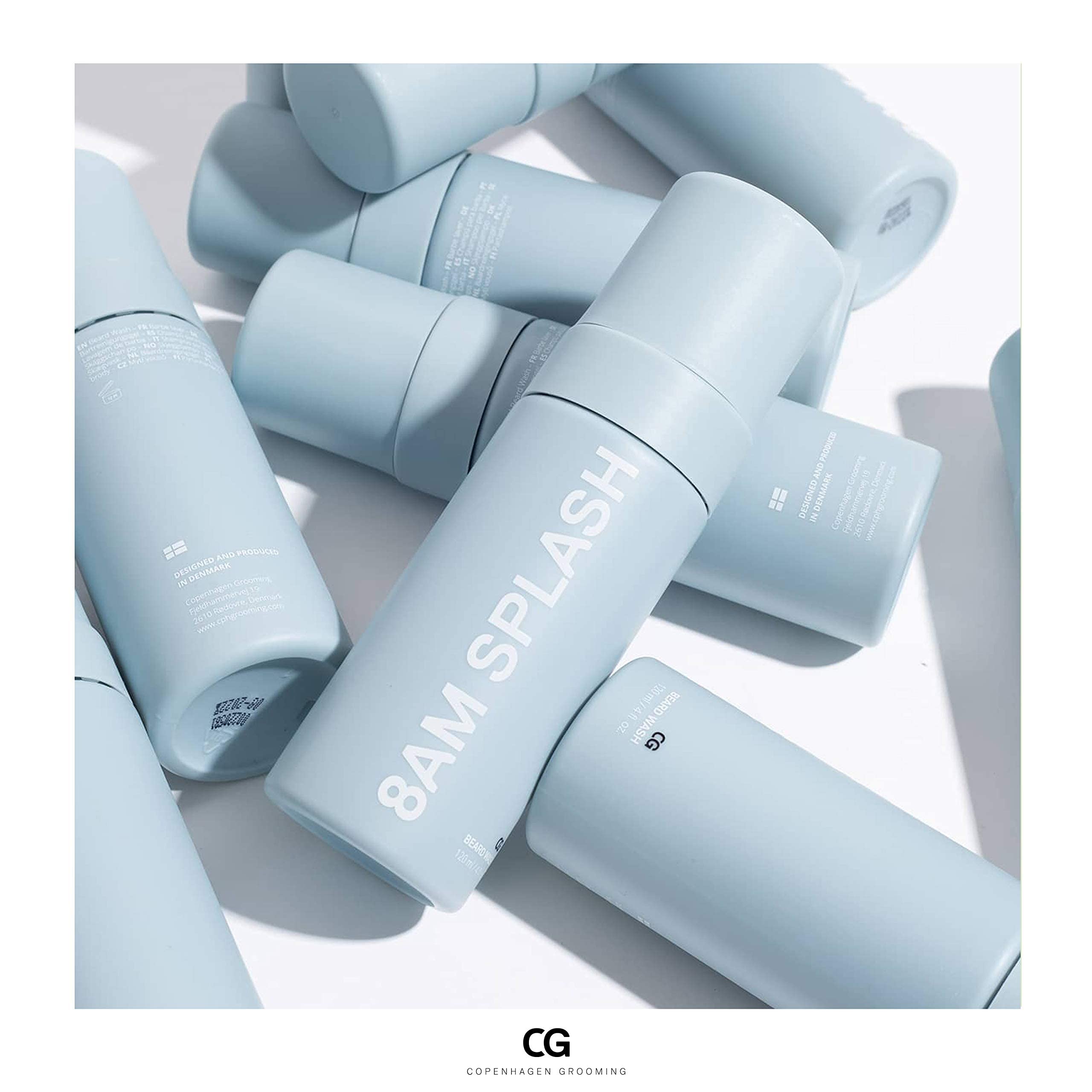 Copenhagen Grooming 8AM Splash Beard Wash for Men - Regenerating & Moisturizing Beard Shampoo - Skin, Mustache and Beard Care
