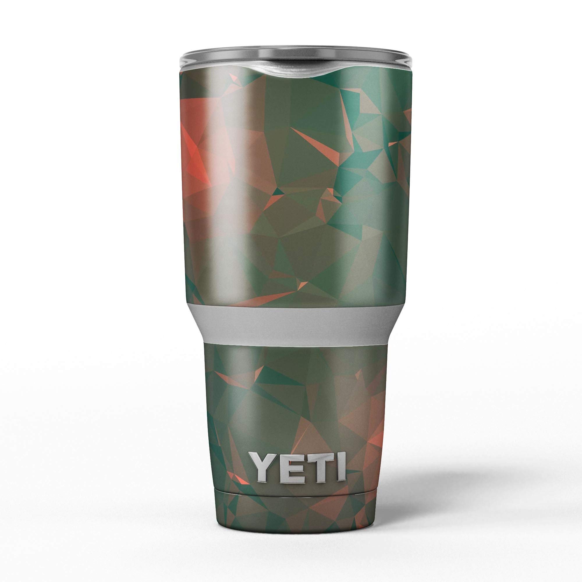 Design Skinz Green Geometric V10 - Skin Decal Vinyl Wrap Kit Compatible with The Yeti Rambler Cooler Tumbler Cups