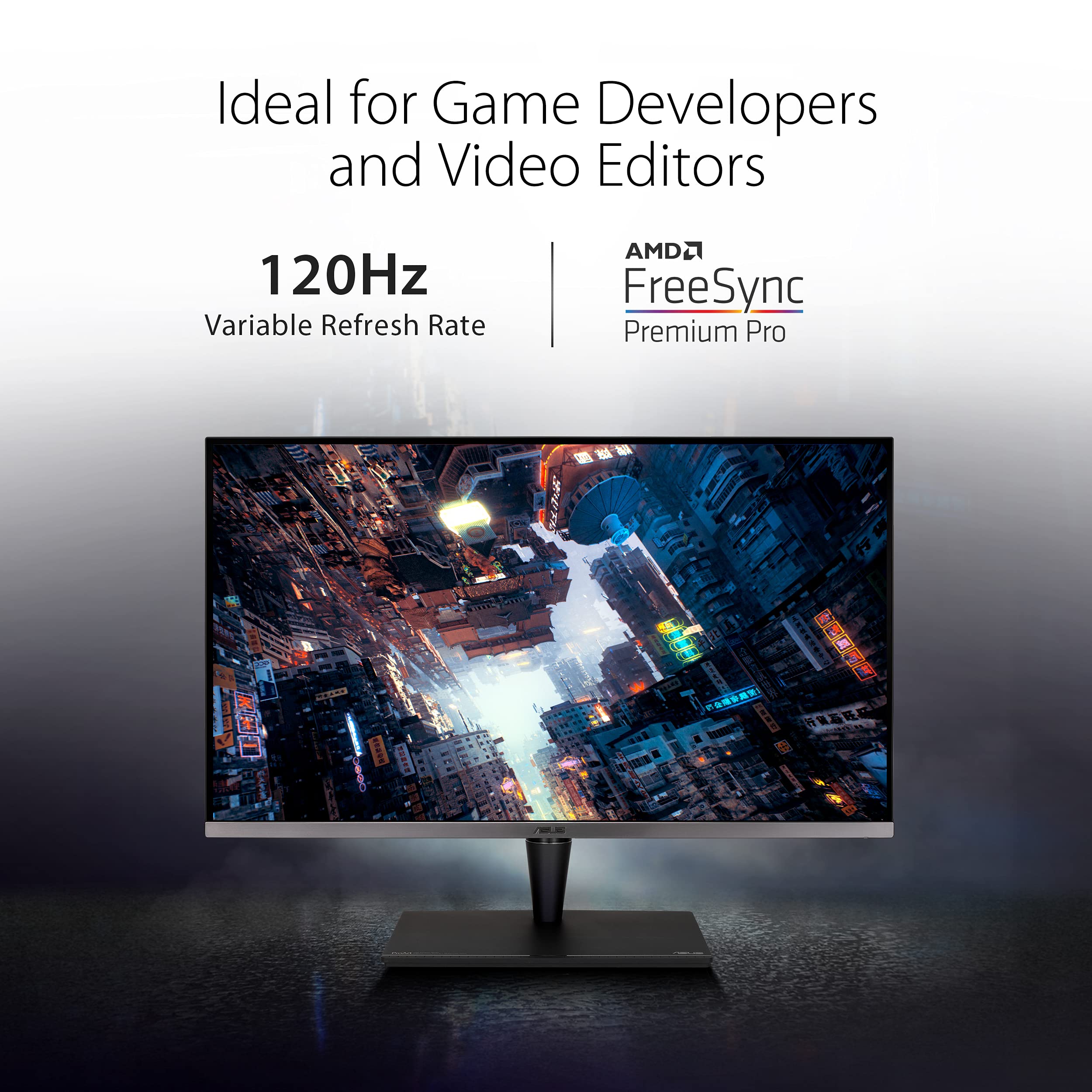 ASUS ProArt Display 32” 4K HDR Computer Monitor (PA32UCG-K) - UHD (3840 x 2160), Mini-LED IPS, 1600nits, 120Hz, 10-bit, Thunderbolt 3, HDMI2.1, w/Calibrator, Compatible With Laptop & Mac Monitor,Black