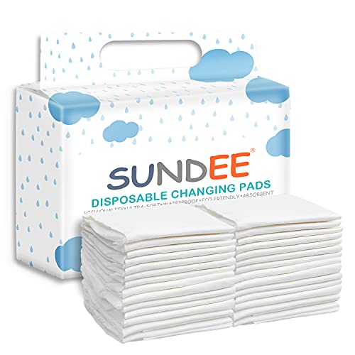 Baby Disposable Changing Pad, 25 Pack Soft Non-Woven Fabric Breathable Waterproof Underpads, Portable Leak-Proof Mattress Protector, Incontinence Bed Pads