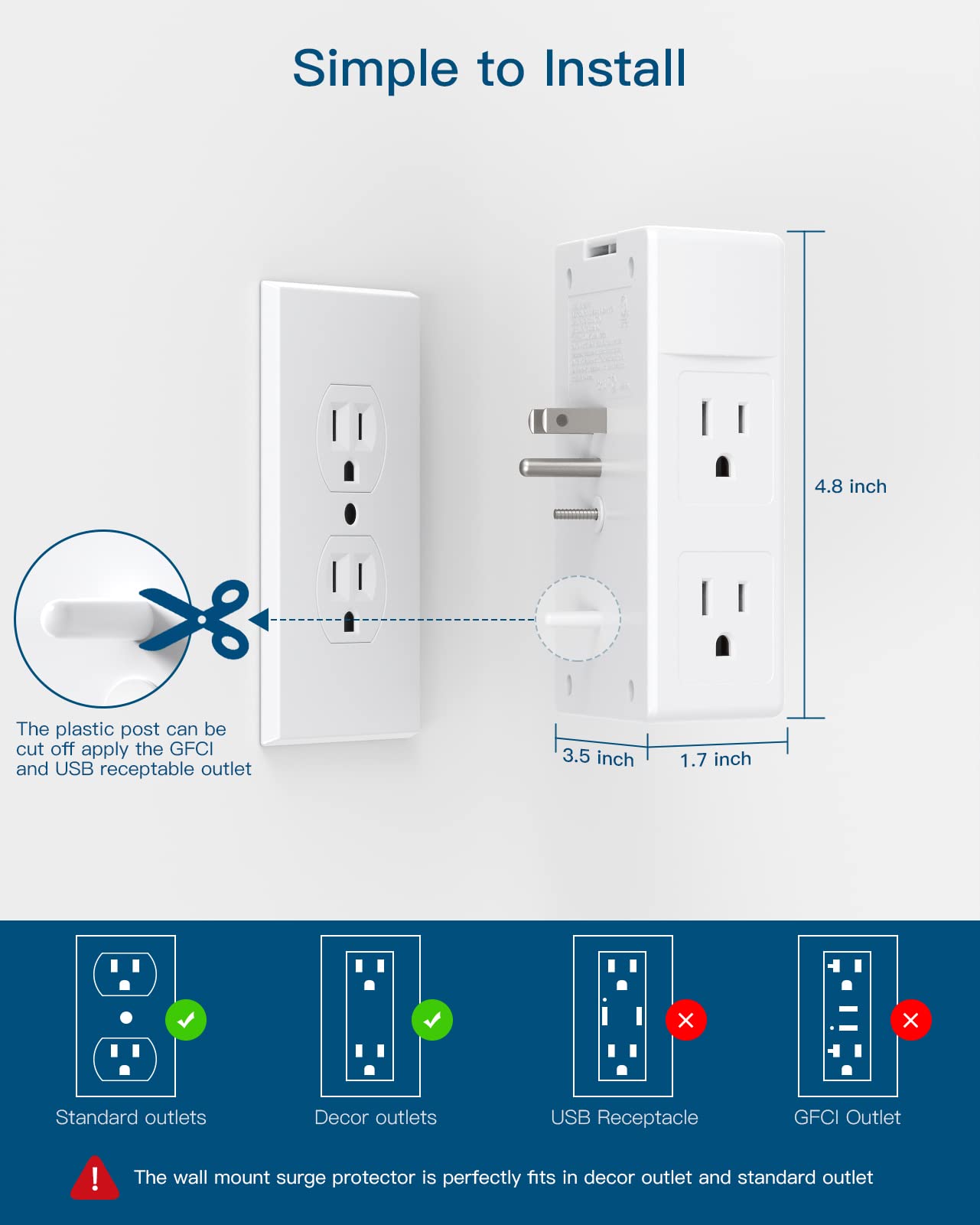 10Ft Extension Cord and 1800J Surge Protector with USB Bundle