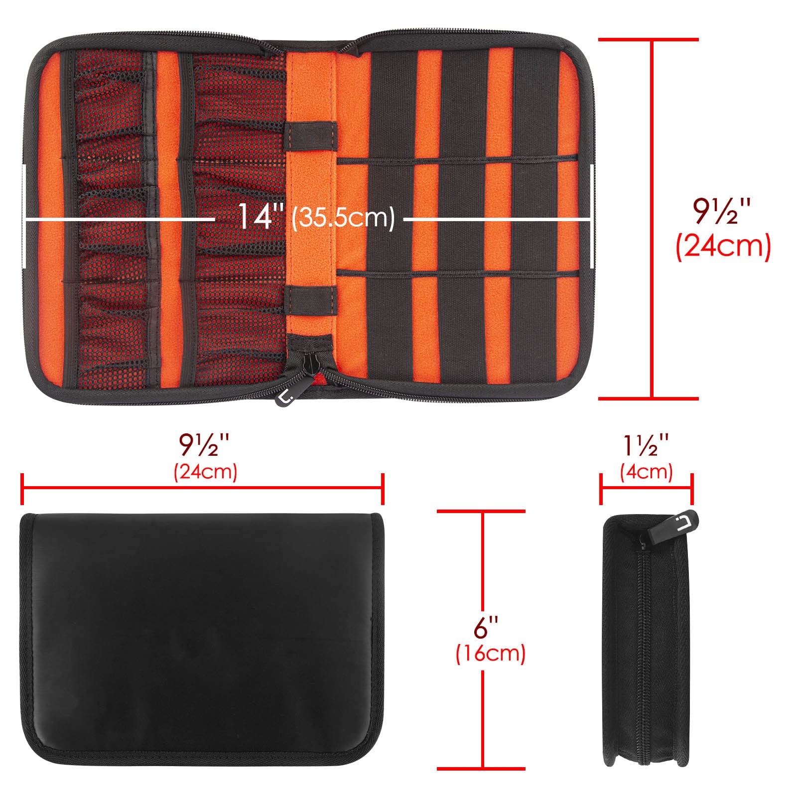 Linkidea Hard Battery Organizer Storage Box, Carrying Case Bag Holder with Battery Tester BT-168, Holds Various Sizes AA AAA C 9V Batteries