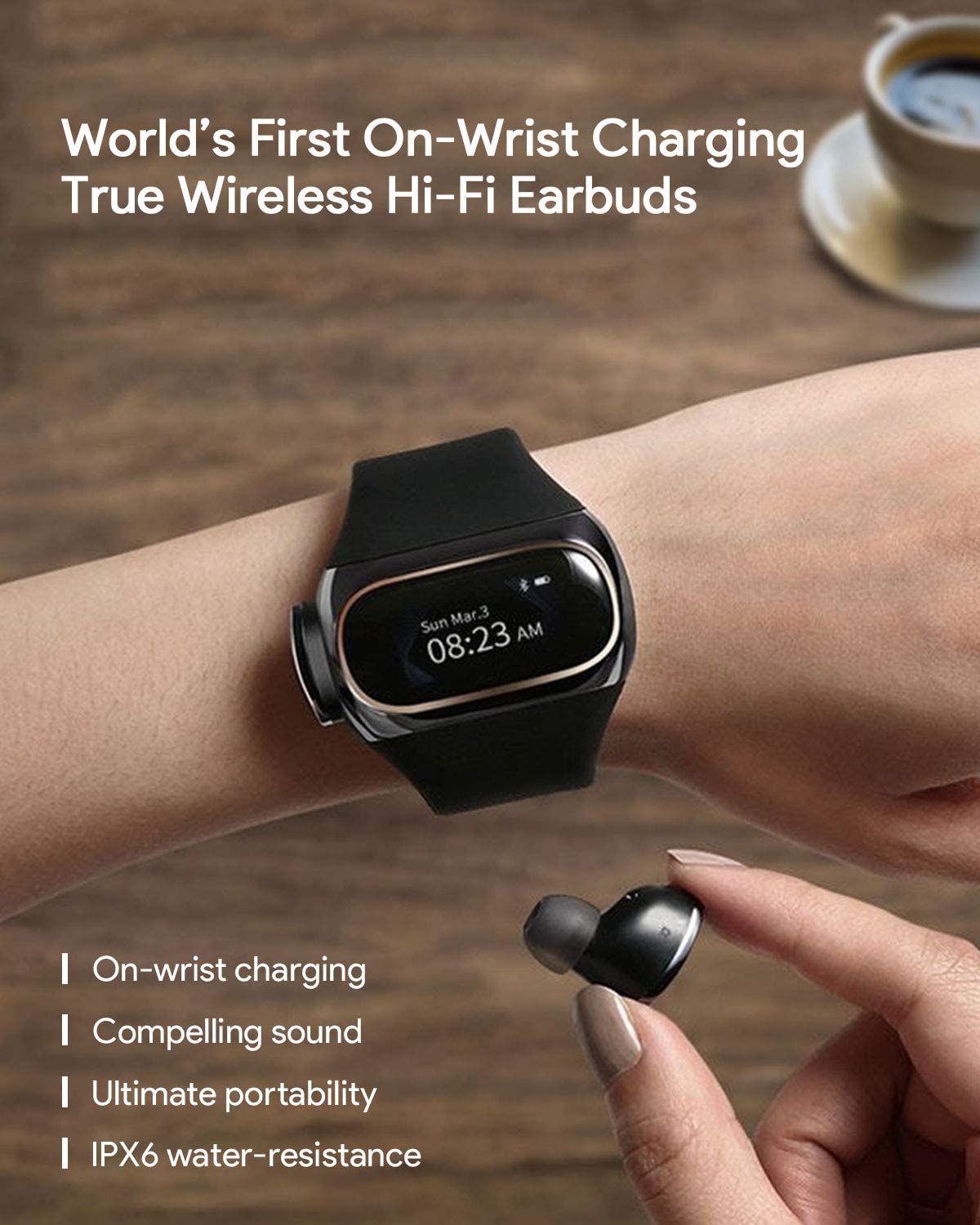 Aipower Wearbuds Smartwatch with True Wireless Earbuds, Fitness Tracker Heart Rate Monitor Calorie Steps Counter, Smart Watch with Bluetooth Earbuds