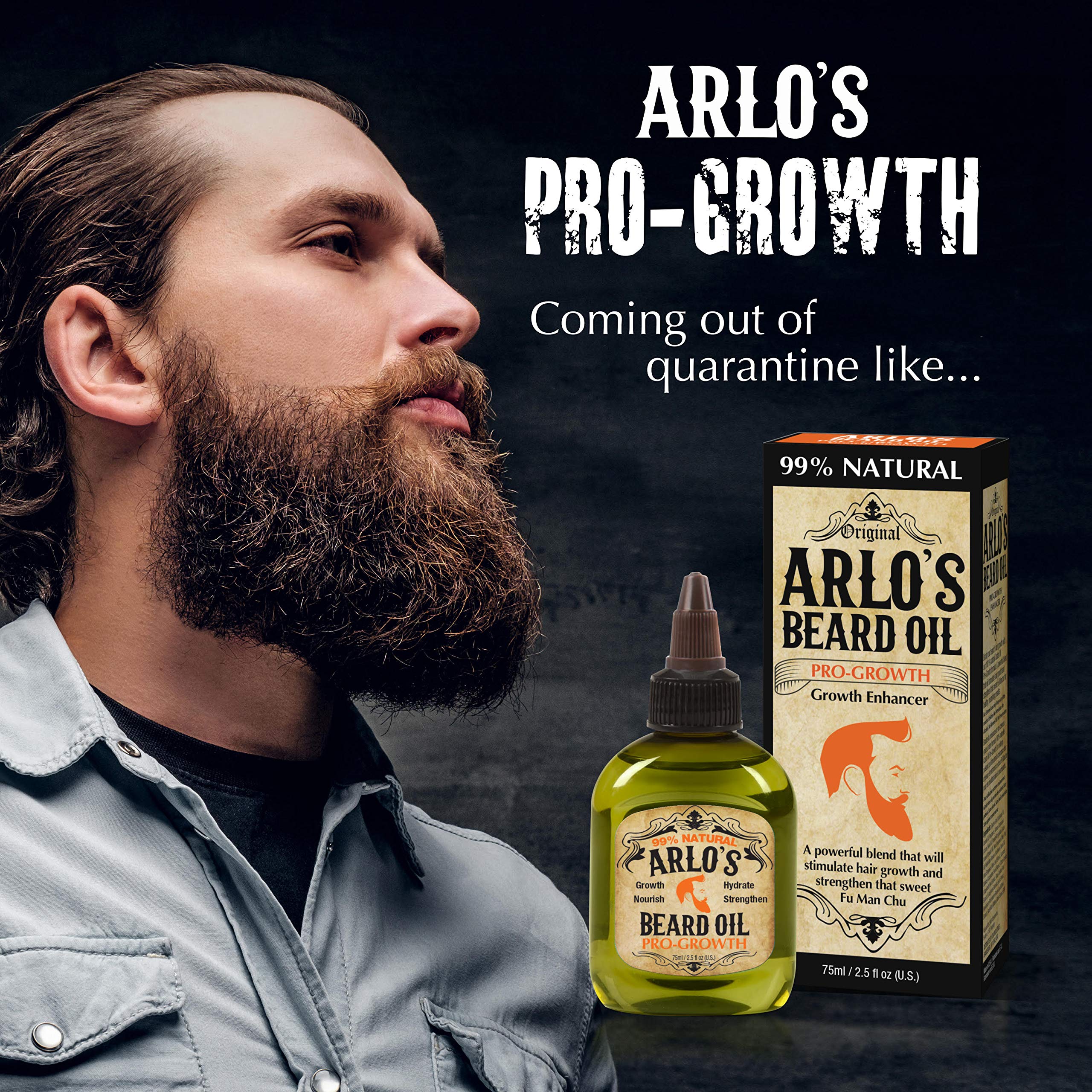 Arlo's 5-PC Mens Premium Beard Grooming Kit w/Coconut Beard Oil 2.5oz Beard Oil, Beard Brush, Beard Comb, Beard Scissors & Carry Bag