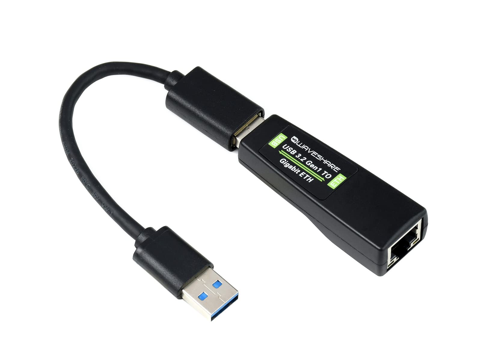 waveshare USB 3.2 Gen1 to Gigabit Ethernet Converter,USB 3.2 to Ethernet Internet Adapter 10/100/1000Mbps Network Compatible with Raspberry Pi CM4,Jetson Nano,PC,Win7/8/8.1/10, Mac, Linux,Android