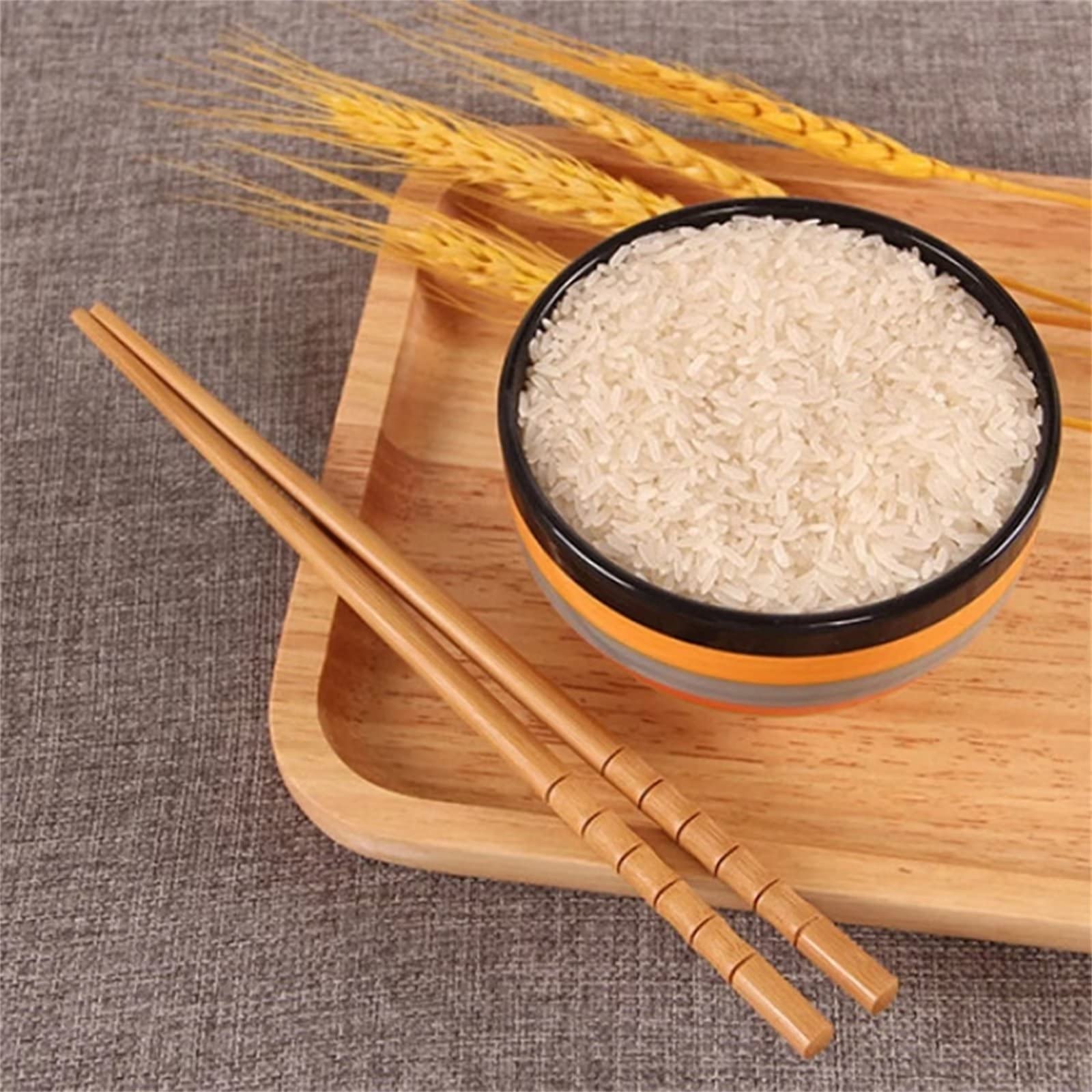 10 Pairs Bamboo Chopsticks, Reusable Japanese Wood Chopstick Set Portable Travel Chopsticks for Restaurant Home Use for Eating Cooking