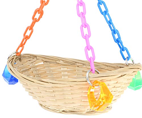 1914 Basket Swing Bonka Bird Toys Bamboo Colorful Chew Swing Hanging Parrot Quaker Parrotlet Budgie
