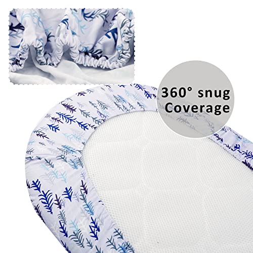 Baby Bassinet Sheet for Boys and Girls, Cradle Mattress Sheet, Polyester Baby Bedside Cover, Universal for Rectangle, Oval, Hourglass Bassinet Mattress, Soft & Breathable, 2 Pack, Mountain & Pine