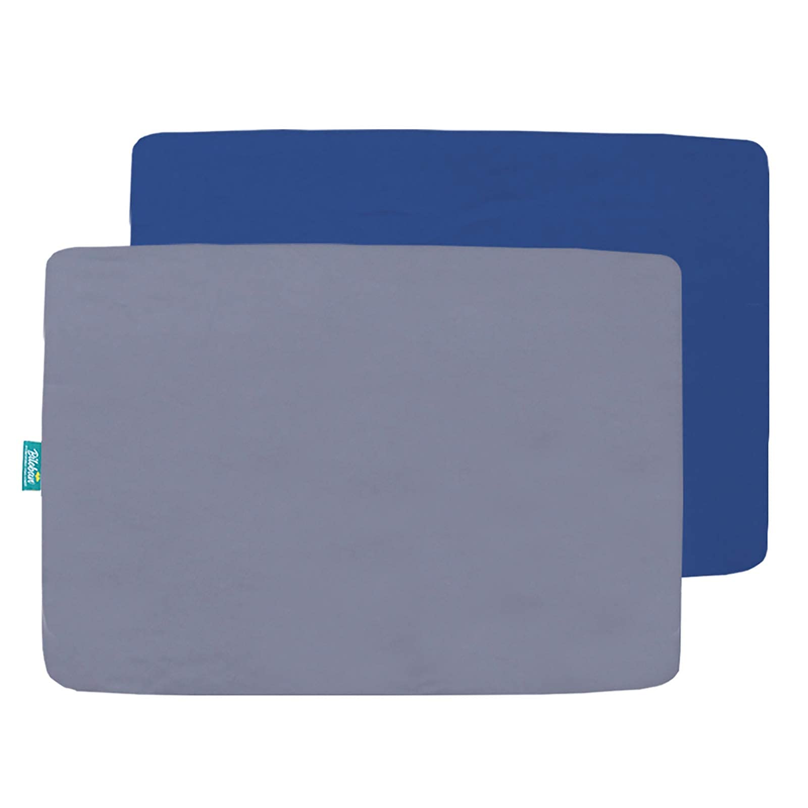 Biloban Pack n Play Sheet Fitted, 4 Pack Portable Playard Navy and Grey & Whale and Fish