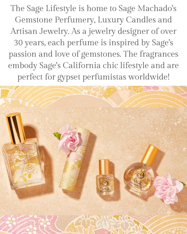 Diamond Organic Perfume Spray by Sage- 2 oz, Vegan & Cruelty-Free, Subtle Scent, Sandalwood, White Amber, Musk