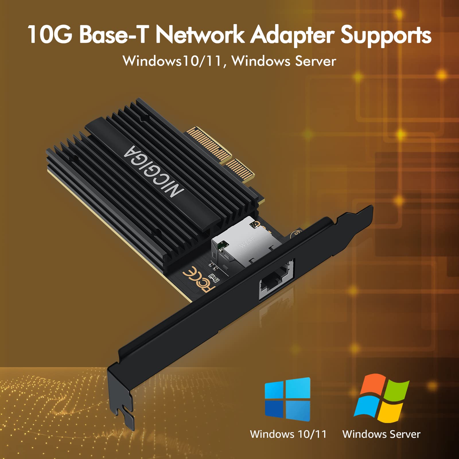 10G Base-T PCI-e Network Card, Marvell AQtion AQC113C Controller, NICGIGA 10Gb Ethernet Adapter, 10Gbe RJ45 Port NIC Card, Windows10/11/Windows Server/Linux