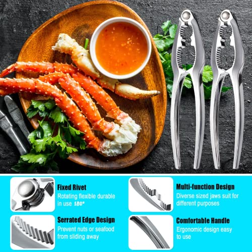12 Pcs Crab Crackers and Tools, Nut Crackers for Crab Legs, Lobster Crackers Crab Crackers Sets, Heavy Duty Seafood Tools Nut Crackers Set