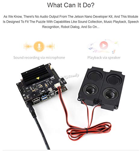 XYGStudy USB Audio Codec for Jetson Nano Developer Kit B01 and 2GB, USB Sound Card Driver-Free Plug and Play Built-in Microphone and Speaker Header, Recording and Playback Support