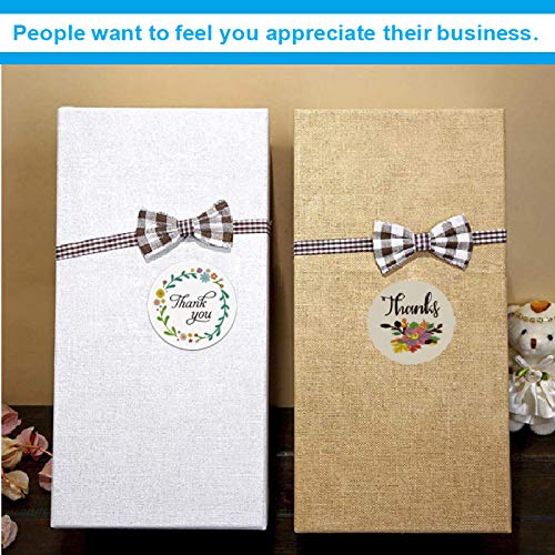 1000 PCS 1.5 Inch Thank You Sticker Foil Thank You Labels for Sealing, Decoration (4 Designs,1000 pcs * 1 roll)
