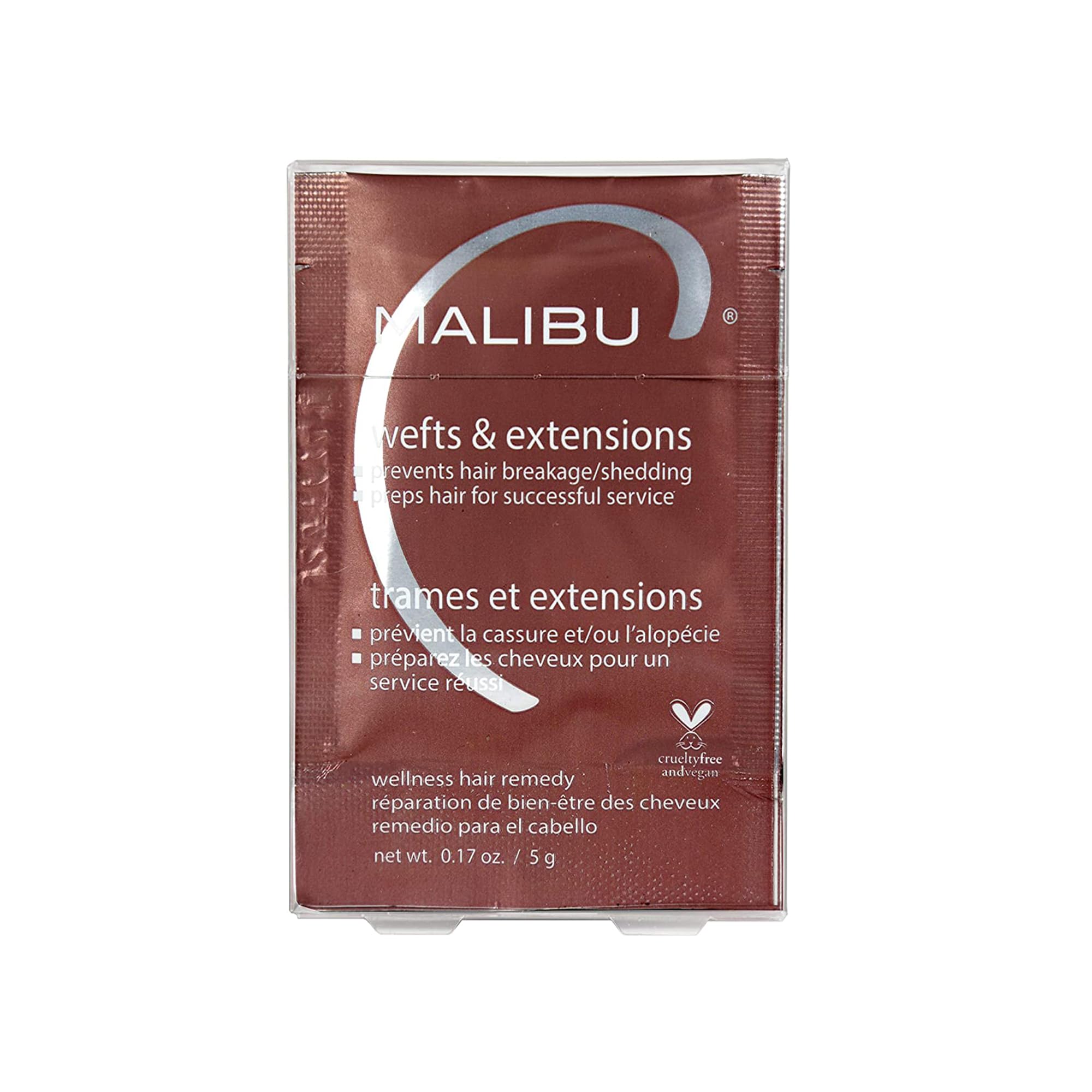 Malibu C Wefts & Extensions Wellness Hair Remedy (1 Packet) - Removes Build Up + Prevents Hair Breakage - Prepares Natural Hair for Hair Extension Application
