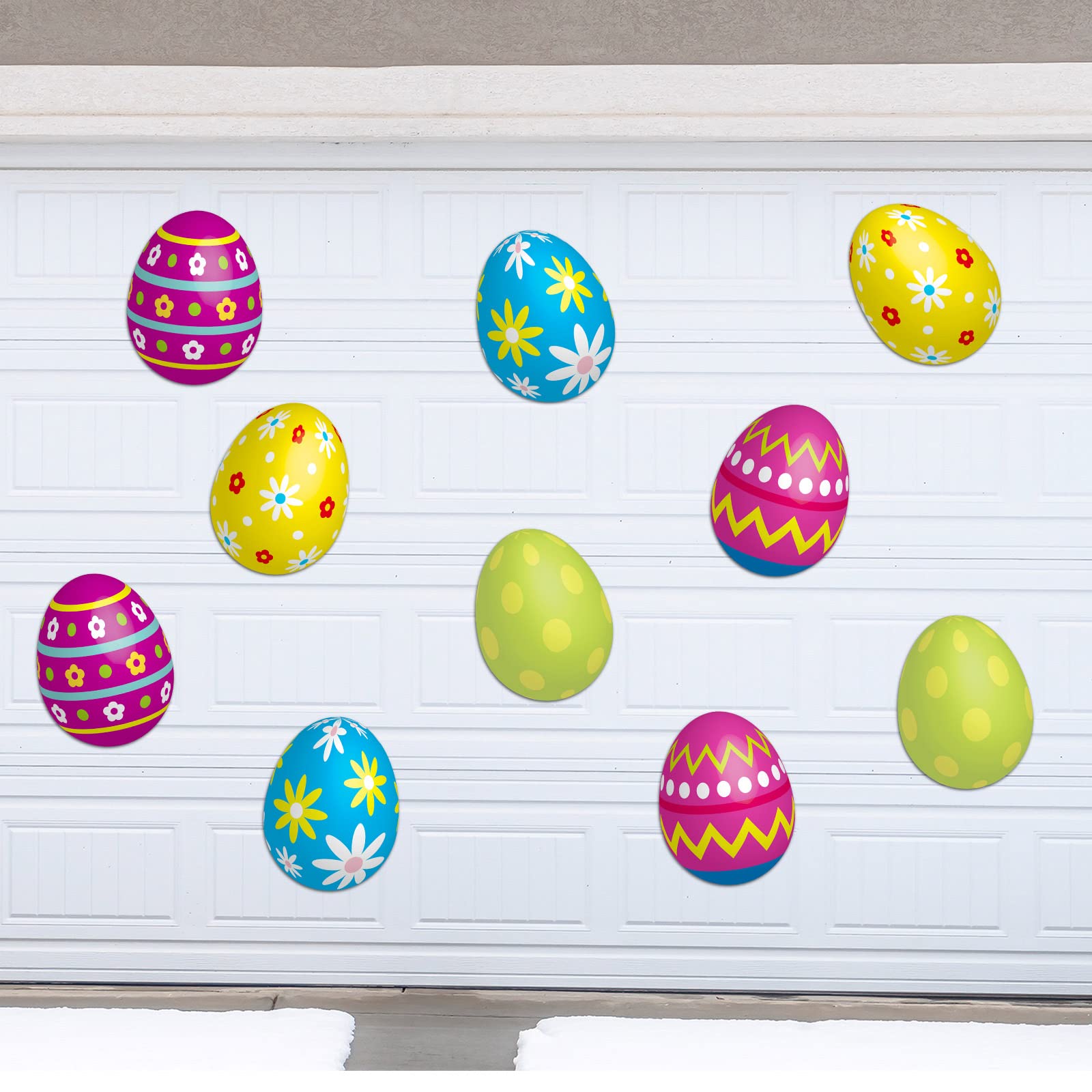 10 Pcs 12 Inch Easter Garage Door Magnets Magnetic Eggs Garage Door Decor Magnet Easter Door Decorations Car Magnet Sticker for Refrigerator Decor (Egg)