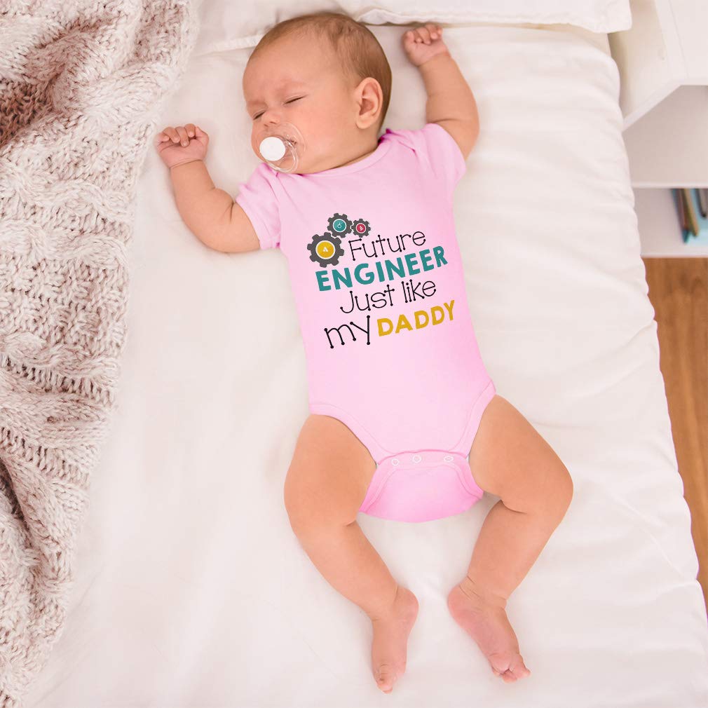 Baby Bodysuit Future Engineer like My Daddy Dad Father's Day Boy & Girl Baby Clothes Funny Cotton Black Design Only Newborn