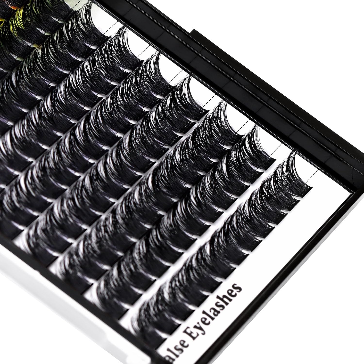 Hannahool Large Pack Wide Stem Cluster Eyelashes D Curl 10-20mm Available Handmade D Curl Wide Stem Individual False Eyelashes 5D Volume DIY Eye Lashes Extensions Beauty Tools (16mm)