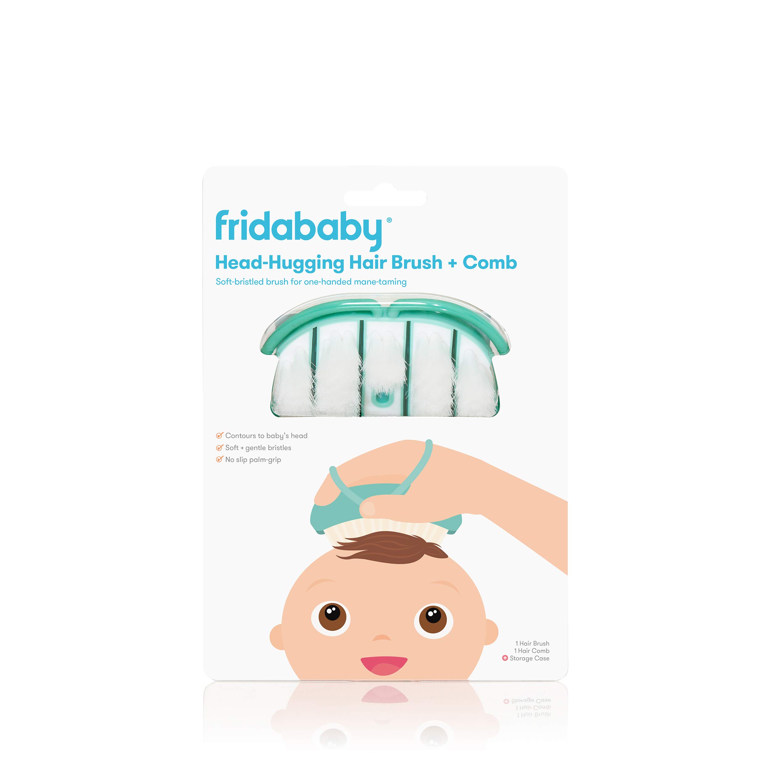 Frida Baby Infant Head-Hugging Baby Hairbrush and Comb Set, Newborn and Up