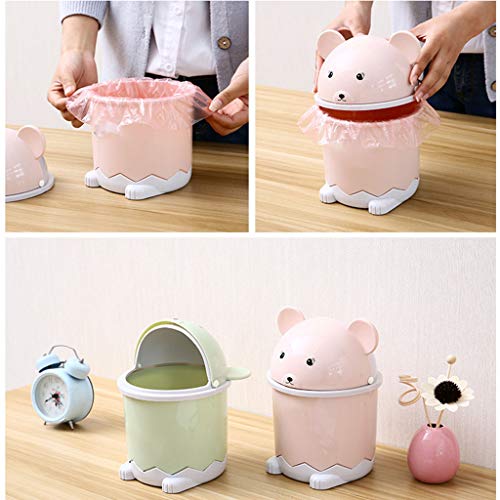 Clothful Kitchen Gadgets,Desktop Flip Trash Can Cover Mini Portable Garbage Storage Bin Panda Flip Desktop,Trash Can