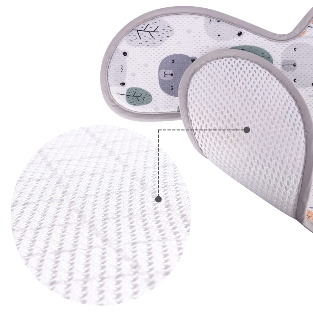 Bebamour Baby Stroller Liner Seat Pad Mat with Breathable 3D Mesh Stroller Liner Insert Car Seat Liner Cover (White Forest)