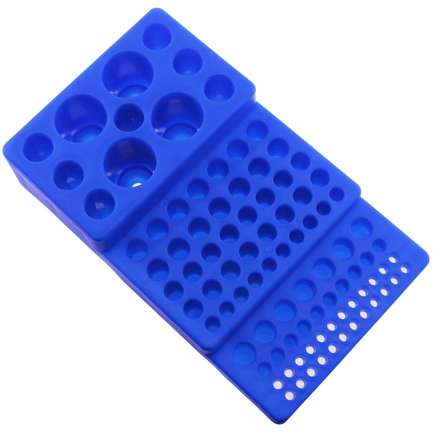 E-outstanding Test Tube Rack Blue Multifunctional Trapezoidal Test Tube Stand Holder Vial Rack for 0.2ml-50ml Test Tube