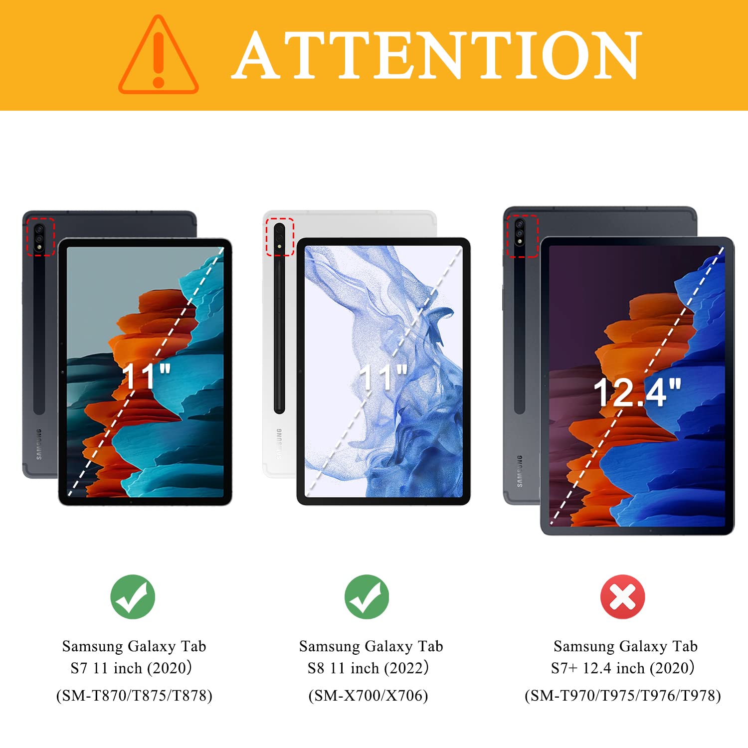 Soke Case for Samsung Tab S8 2022 & S7 2020 -Premium Shock Proof Stand Folio Case, Multi- Viewing Angles, Hard PC Back Cover for Galaxy Tab S8 11 inch Tablet [SM-X700/X706/T870/T875/T878], Black