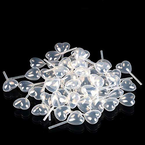 Aeyistry 50Pcs 4ml Plastic Pipettes Heart Plastic Squeeze Transfer Cupcakes Pipettes for Strawberries, Cupcake, Chocolate, Birthday Party and Holiday Decoration