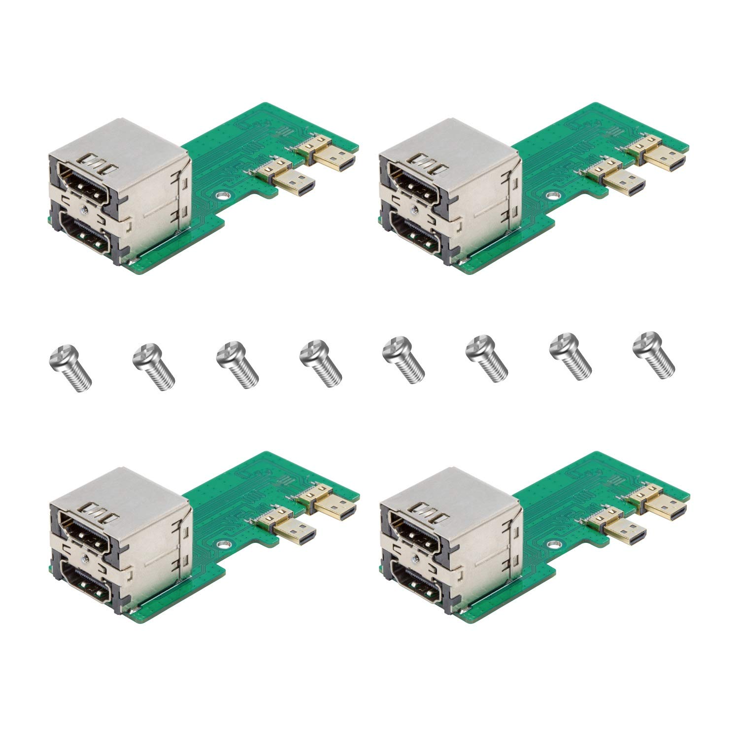 UCTRONICS 4 Pack Micro HDMI to HDMI Adapter Boards for Raspberry Pi 4 Model B