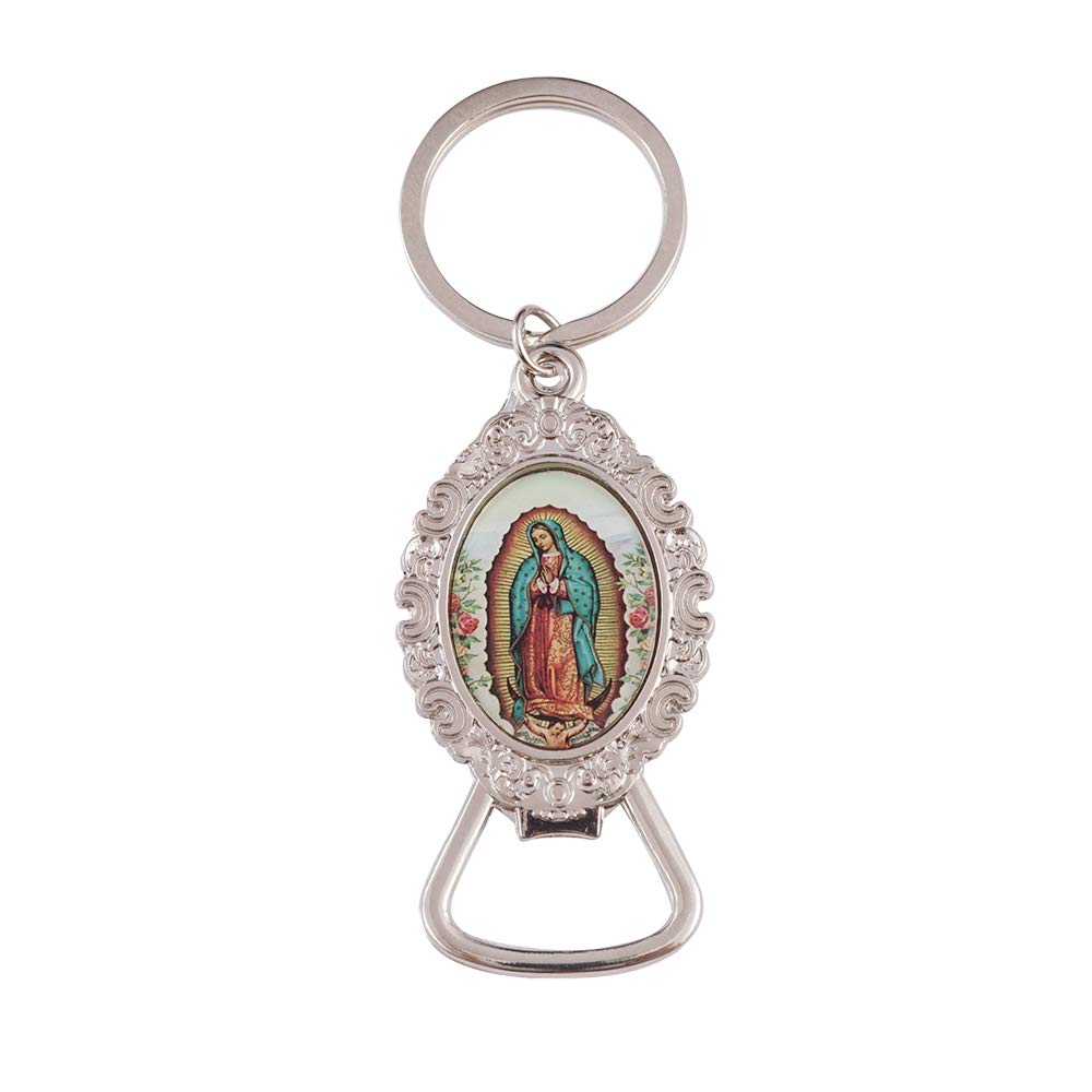 12 Pcs Our Lady of Guadalupe Bottle Opener Keychain Baptism Recuerdos de Bautizo First Communion Christening Favors