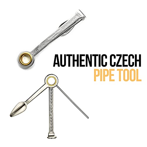 100% Authentic Czech Stainless Steel 3 in 1 Tobacco Pipe Tool Cleaner - Smoking Pipe Reamer Tamper Pokers Tool