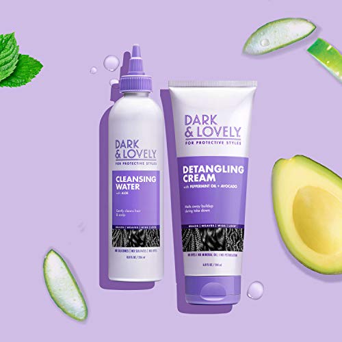 Softsheen-Carson Dark and Lovely for Protective Style Cleansing Water and Cream Detangler Kit Shampoo with Aloe and Conditioner with Avocado and Peppermint, 2 Count
