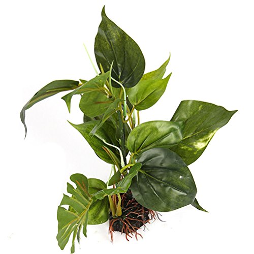CNZ Aquarium Fish Tank 10" Green Lifelike Underwater Plastic Plant Aquatic Water Grass Decor