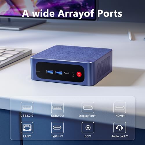 Beelink SEI12 Mini PC Intel Core i5 Processors i5-12450H (up to 4.4GHZ),Mini Computer with 16GB DDR4 RAM 500GB M.2 Pcle 4.0 NVMe 2280 SSD,Dual Screen Display/HDMI+DP/WiFi6/BT5.2,Auto Power On