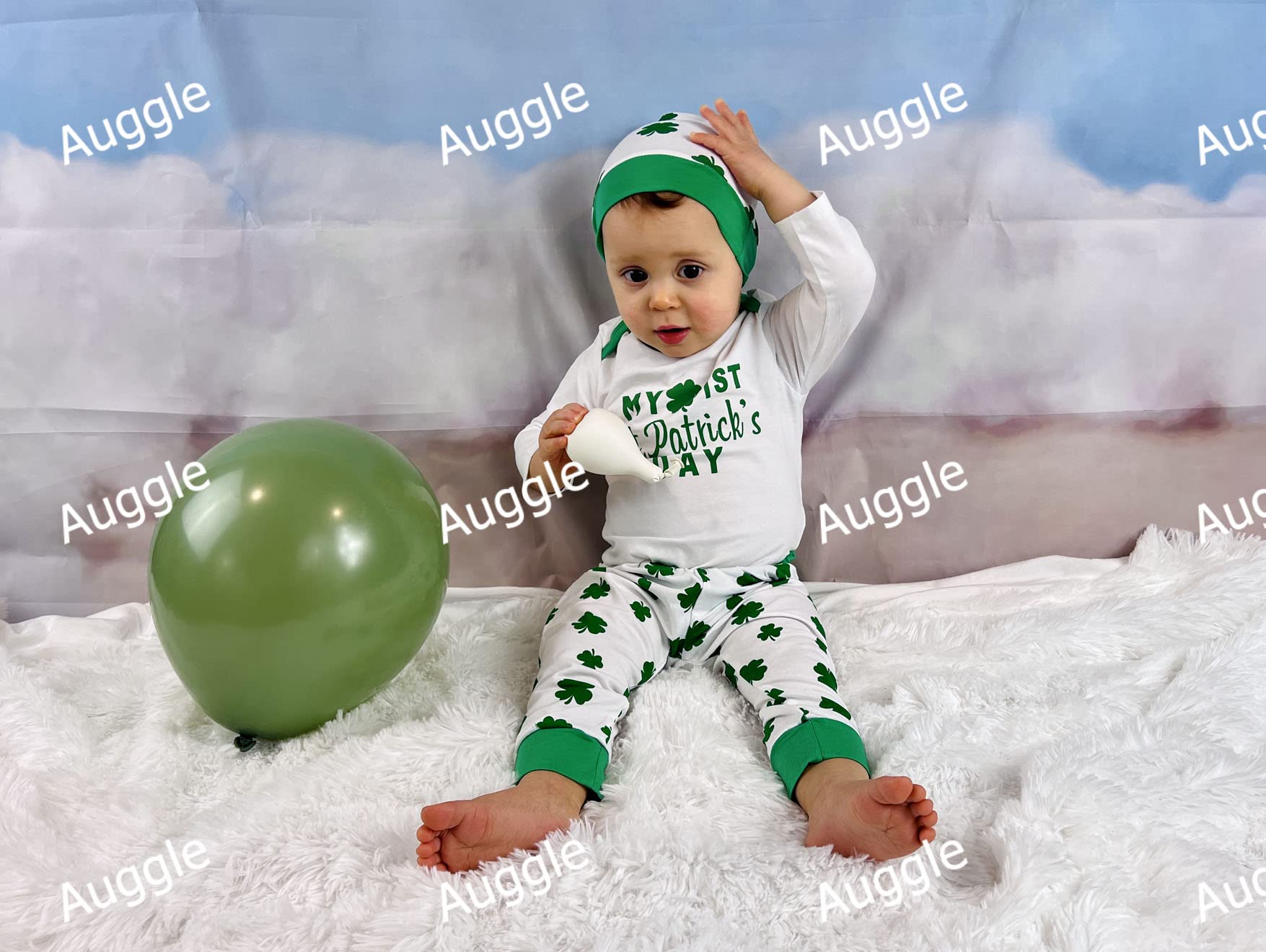Baby Boys' Outfit Set My First St Patrick's Day Long Sleeve Clover Romper (White, 0-3Months)