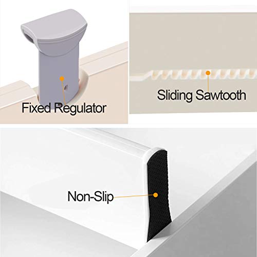 4-Pack Drawer Dividers Organizer, Adjustable Separators 4" High Expandable from 11-17" for Bedroom, Bathroom, Closet,Clothing, Office, Kitchen Storage, Strong Secure Hold, Foam Ends, Locks in Place