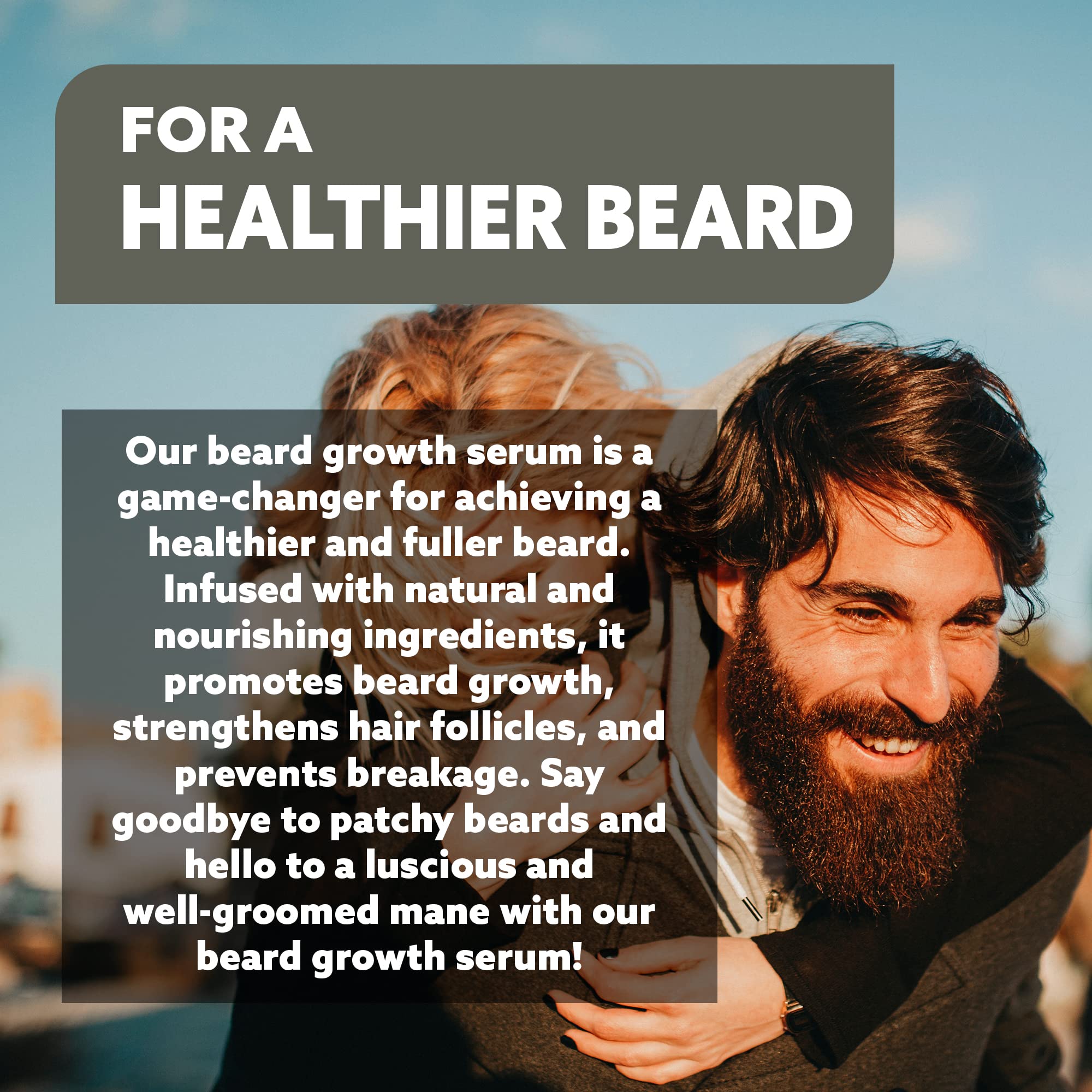 Crafted Beards Beard Growth Oil Serum - 1 fl Oz - Unscented - Helps Grow A Thicker Beard, Improves Beard Health, Fills in Thin and Patchy Spots - (1 Pack)