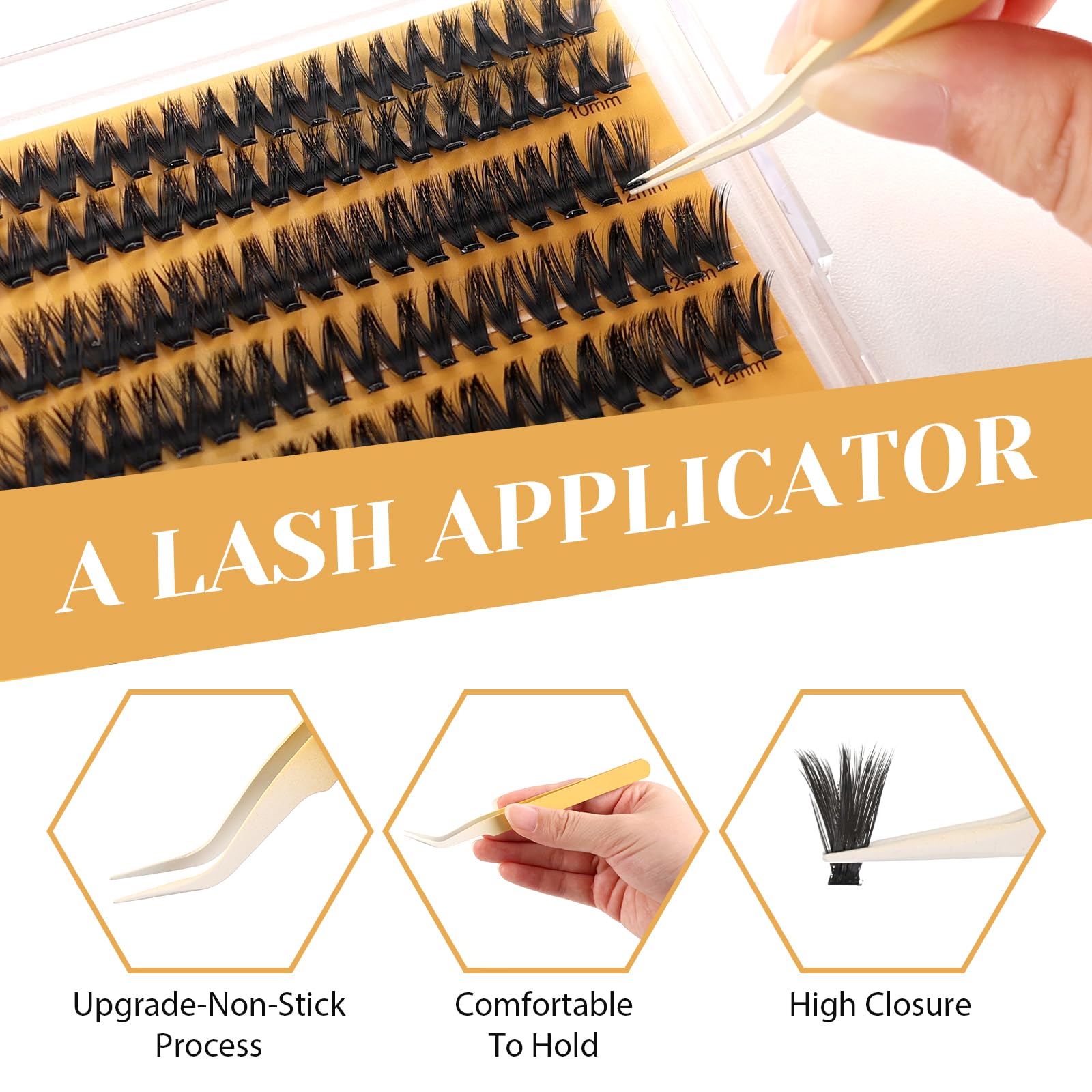 100Pcs Lash Clusters, Mink D Curl DIY Eyelash Extensions, Soft and Lightweight 10-16mm Individual Lashes Cluster, Volume Fluffy Wispy Lashes Band Reusable Professional False Eyelash Clusters