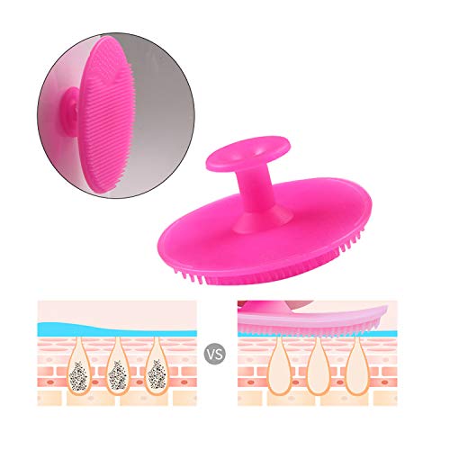 OBSCYON 6 Pieces Soft Silicone Face Scrubber Facial Cleansing Brush Pore Cleansing Pad, Lip Exfoliator Brush, Silicone Face Mask Brush for Skin Care