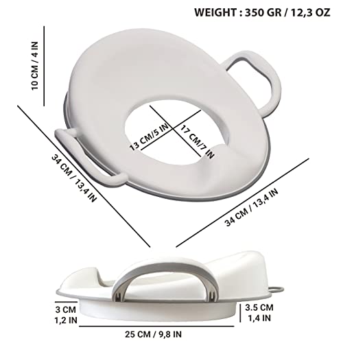BISOO Potty Training Toilet Seat - Children WC Adapter - Baby Toilet Reducer - Safe and Comfortable - Compact and Portable Size - Includes Hanging Hook (Blue)