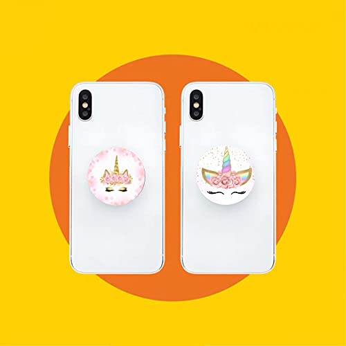 Cell Phone Stand Finger Holder - Pink Rose Flower Gold Unicorn (3 Pack)