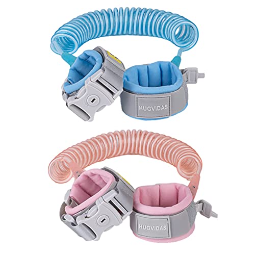 HUGVIDAS Anti Lost Wrist Link, 2 Pack Toddler Leash Kid Leashes Babies Safety Harness,Toddlers Safety Strap for Travel