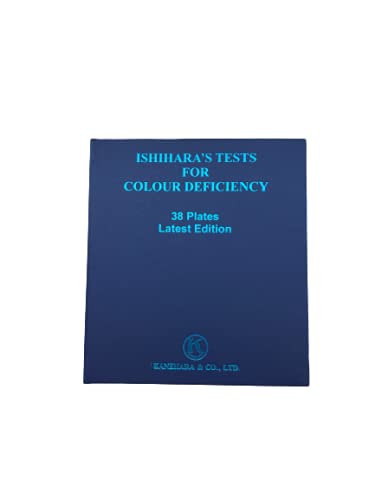 Crabby Ishihara Test Chart Books for Color Deficiency 38 Plates Latest Edition with User Manual