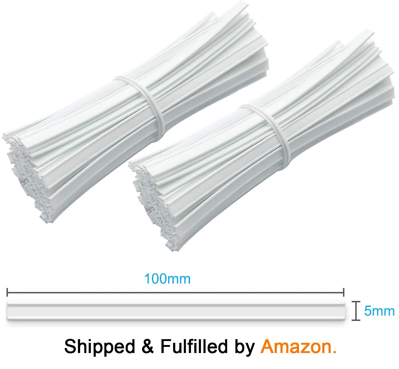 100 PCS Plastic Nose Bridge Strip Wire Piece, 10CM Double Washable Nose Wire, Adjustable Bendable Flat Nose Wire Clips Plastic Coated Strips Straps Pieces for Handmade Crafting Sewing Insert