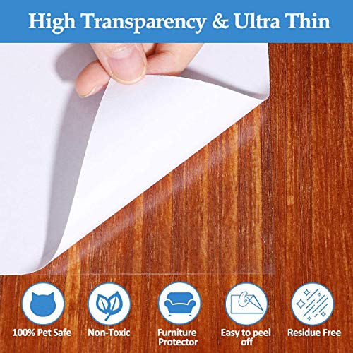 10 Pcs Extra Large Furniture Protectors from Cats, 5pcs 17" x12β & 5pcs 17"x10" Cat Scratch Deterrent Sheet, Double-Sided Training Tape, Cat Scratch Couch Protector