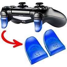 2Pairs L2 R2 Trigger Extenders Buttons for Playstation 4 PS4 PS4 Slim Pro Controller Clear Blue